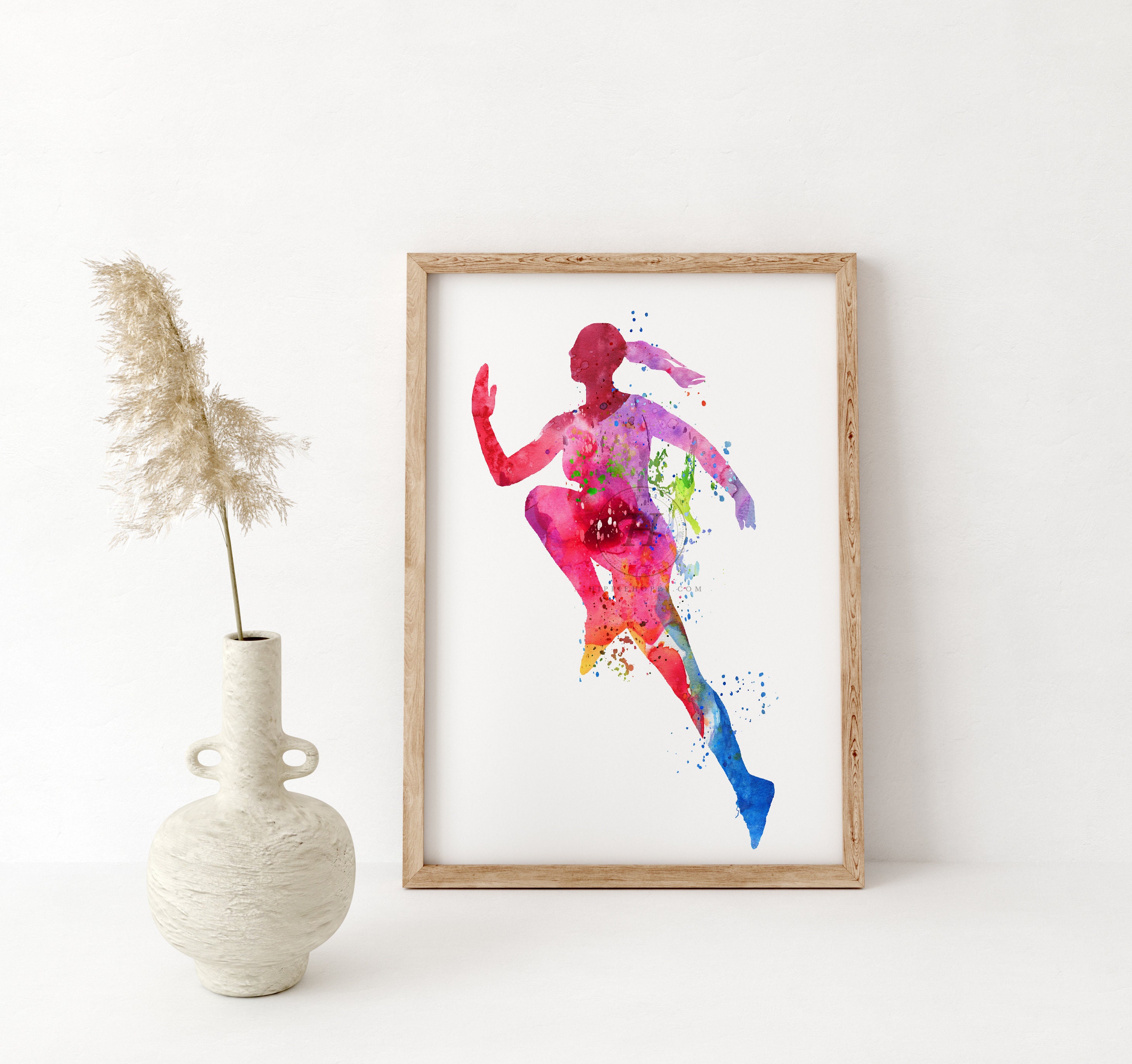 HIGH KNEES Watercolor Print, Runner Wall Art Print - Etsy