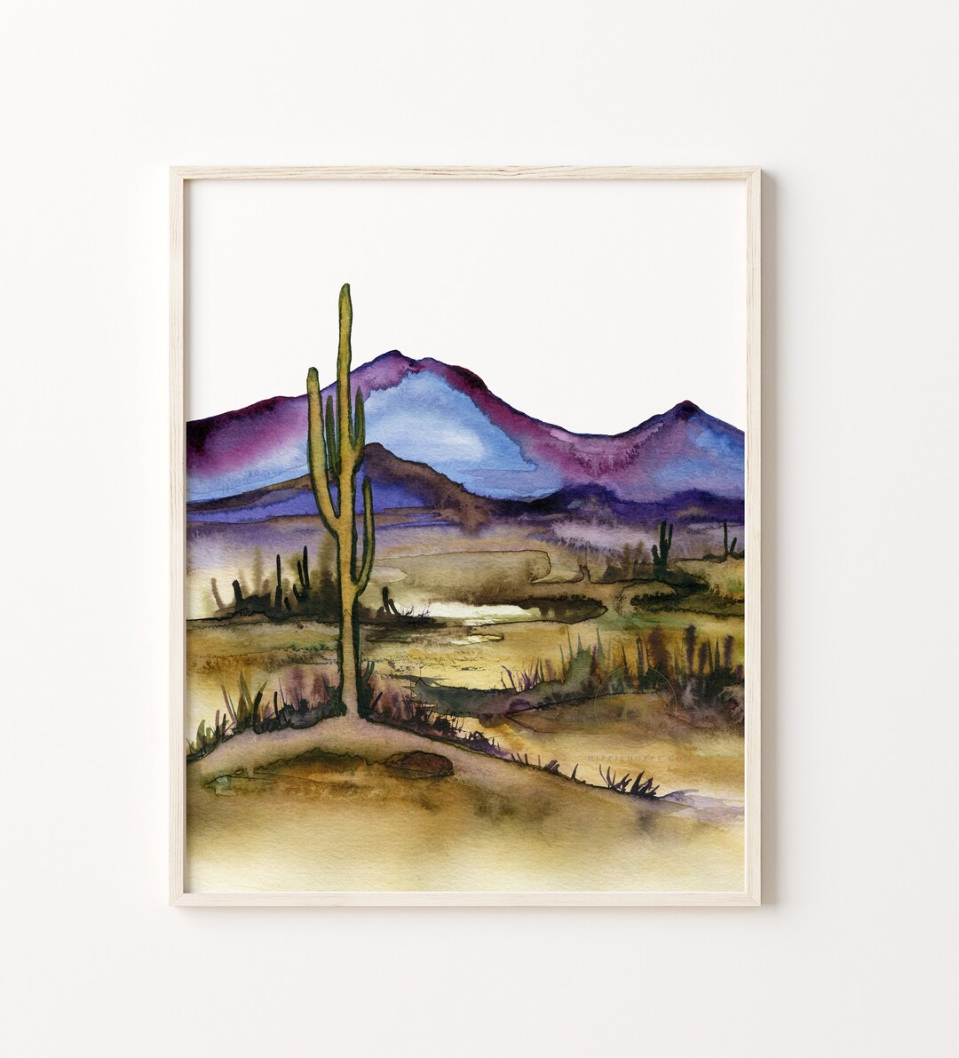 Desert Watercolor Print Wall Decor by Hippiehoppy - Etsy