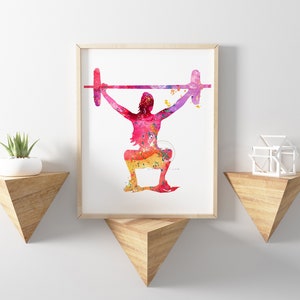 Fitness Squat Watercolor Print - Etsy