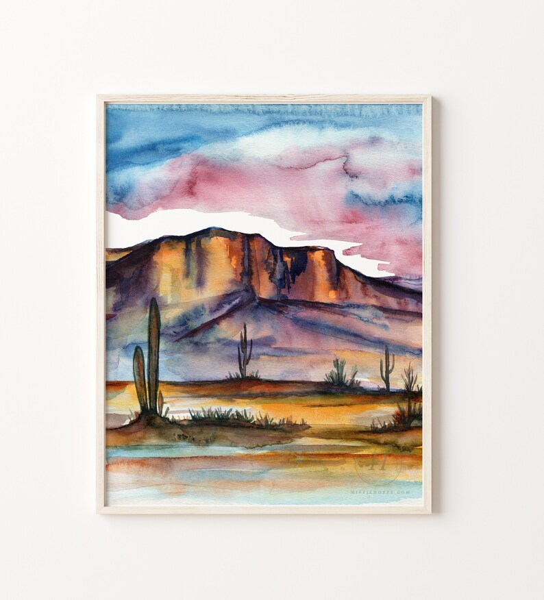 Arizona Desert Watercolor Print - Etsy