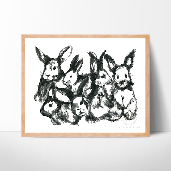 Bunny Watercolor Print Rabbit Watercolor Painting | Etsy