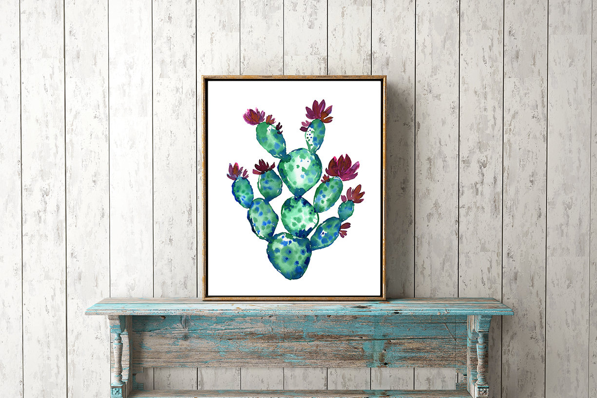 Cactus watercolor print | Etsy