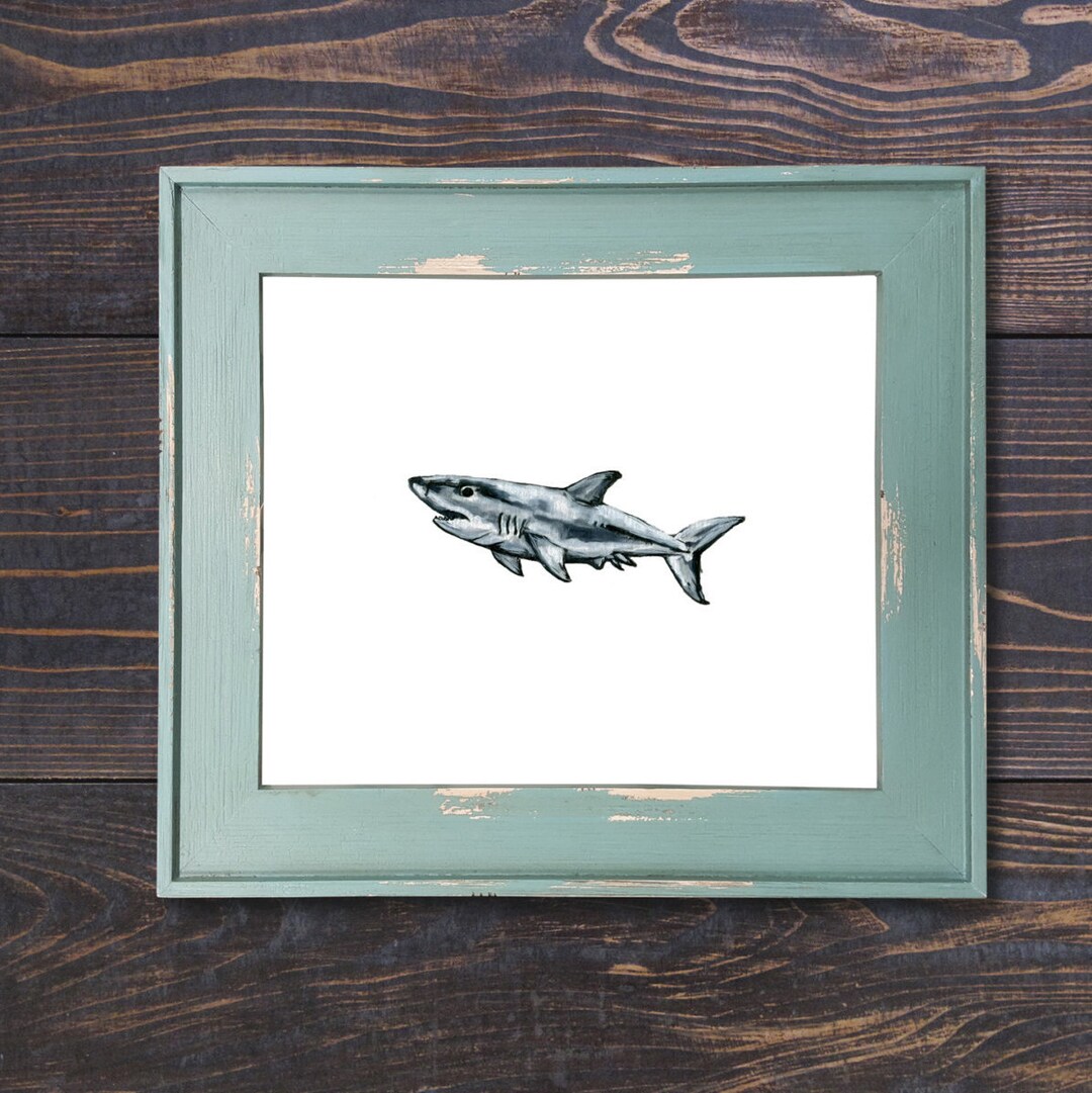 Small Great White Watercolor Print - Etsy