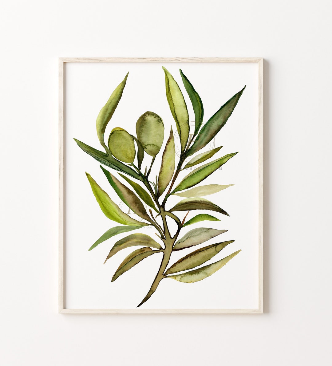 Olive Branch Print Olive Tree Watercolor Painting Kitchen Wall Art ...