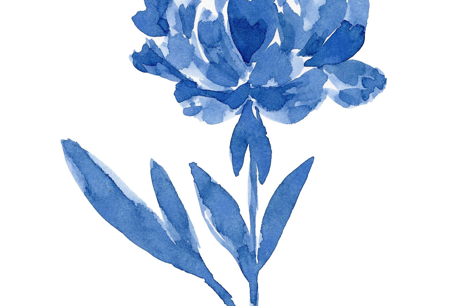 Blue Peony Flowers Set of 4 Prints | Etsy