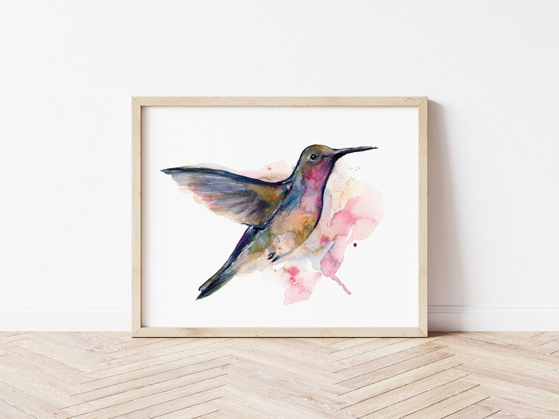 Hummingbird Watercolor Print - Etsy