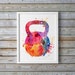 Fitness Kettlebell Painting - Etsy