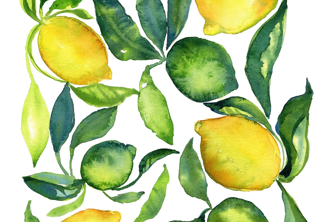 Lemon Watercolor Print - Etsy