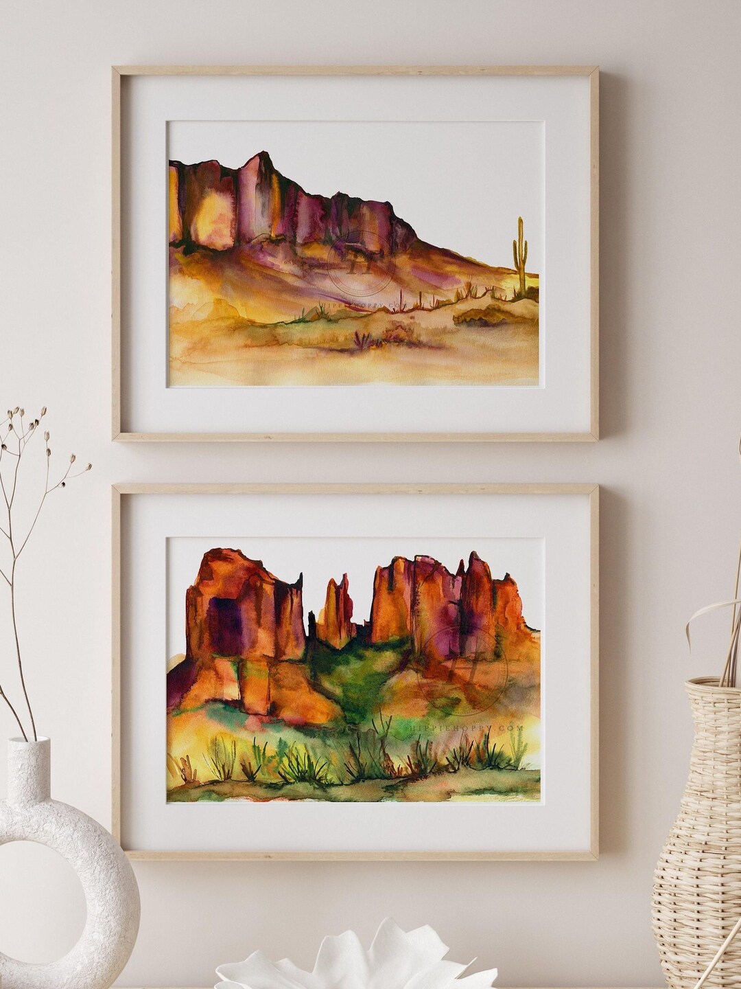 Desert Wall Art Landscape Painting Modern Arizona Decor Southwestern ...