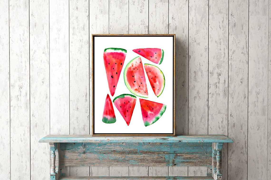 Watermelon Watercolor Print - Etsy