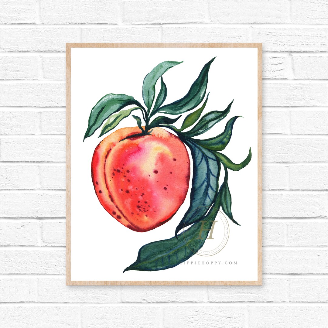 Peaches Watercolor Art Print - Etsy