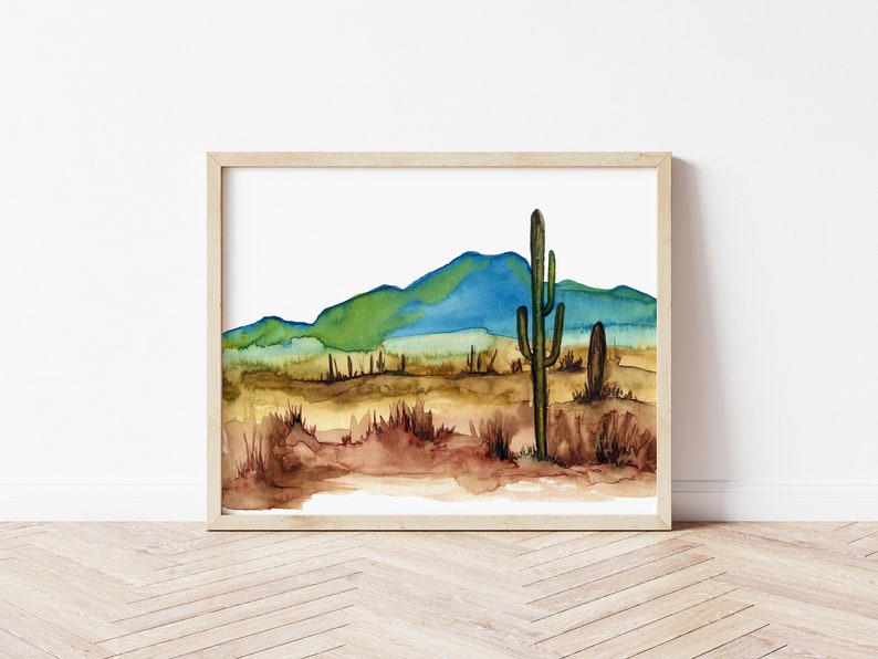 Arizona Desert Watercolor Print by Hippiehoppy - Etsy