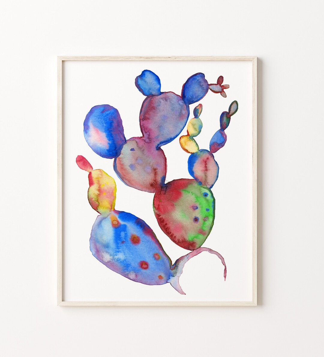 PRICKLY PEAR Cactus Watercolor by Crystal Cortez - Etsy
