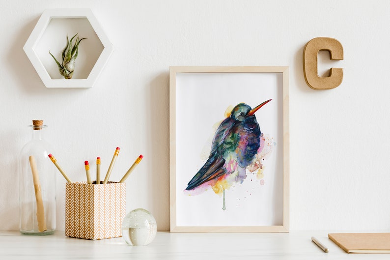 Hummingbird Watercolor Print - Etsy