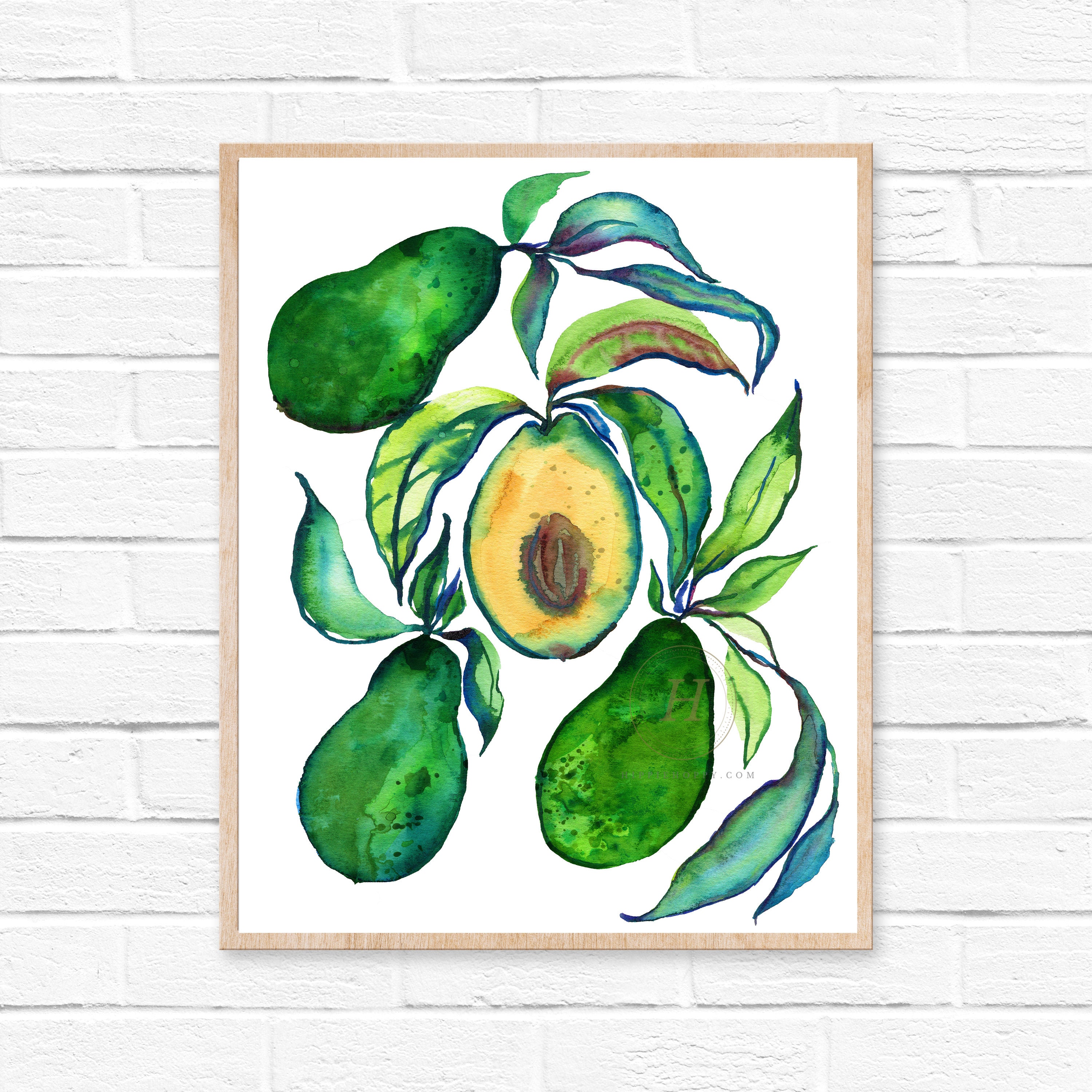 Avocado Art Print Kitchen Decor by HippieHoppy | Etsy
