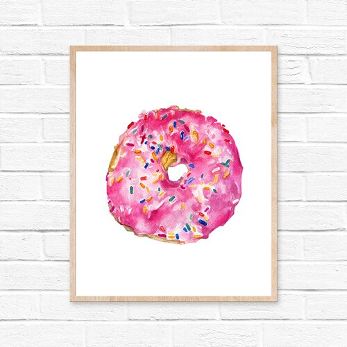 Watercolor Donuts Clipart. Sprinkle Pink and Chocolate Donut - Etsy