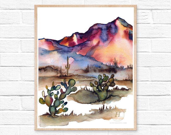 Arizona Desert, Watercolor Print - Etsy