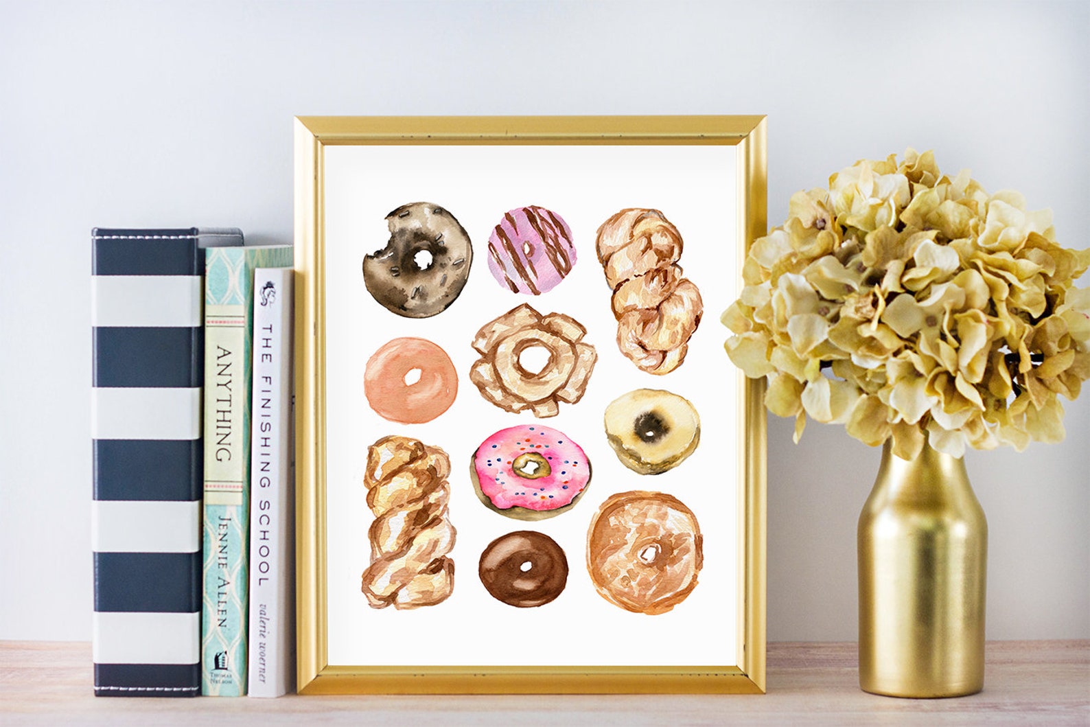 Donut Watercolor Print | Etsy