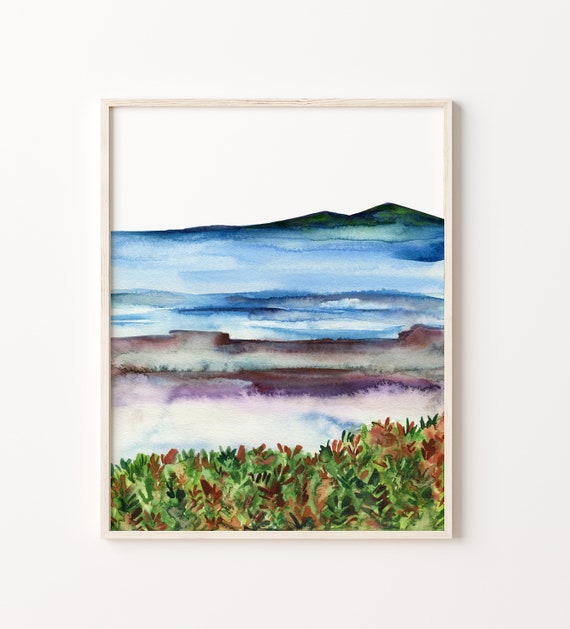 Ocean Watercolor Print | Etsy