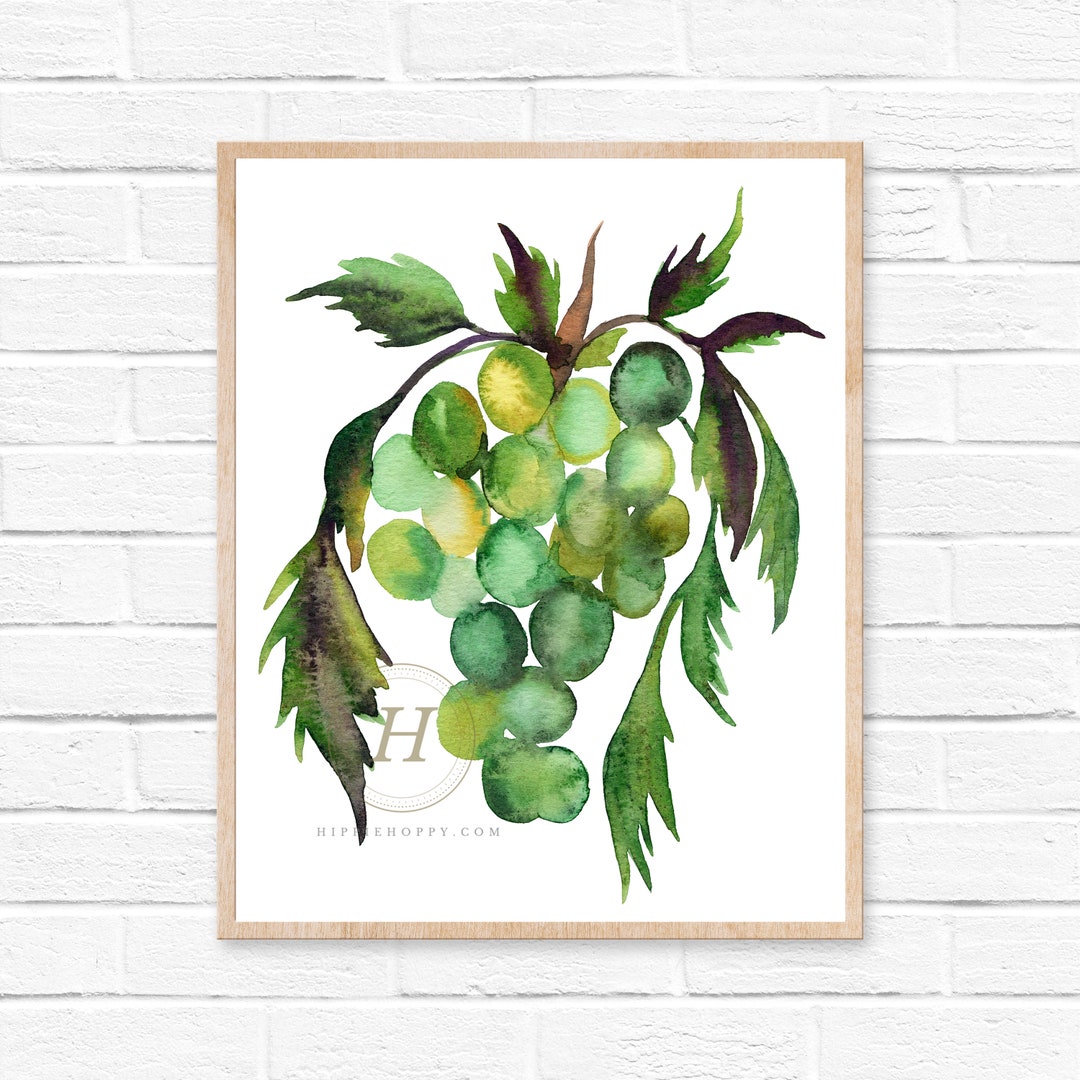 Grape Print Watercolor Print - Etsy