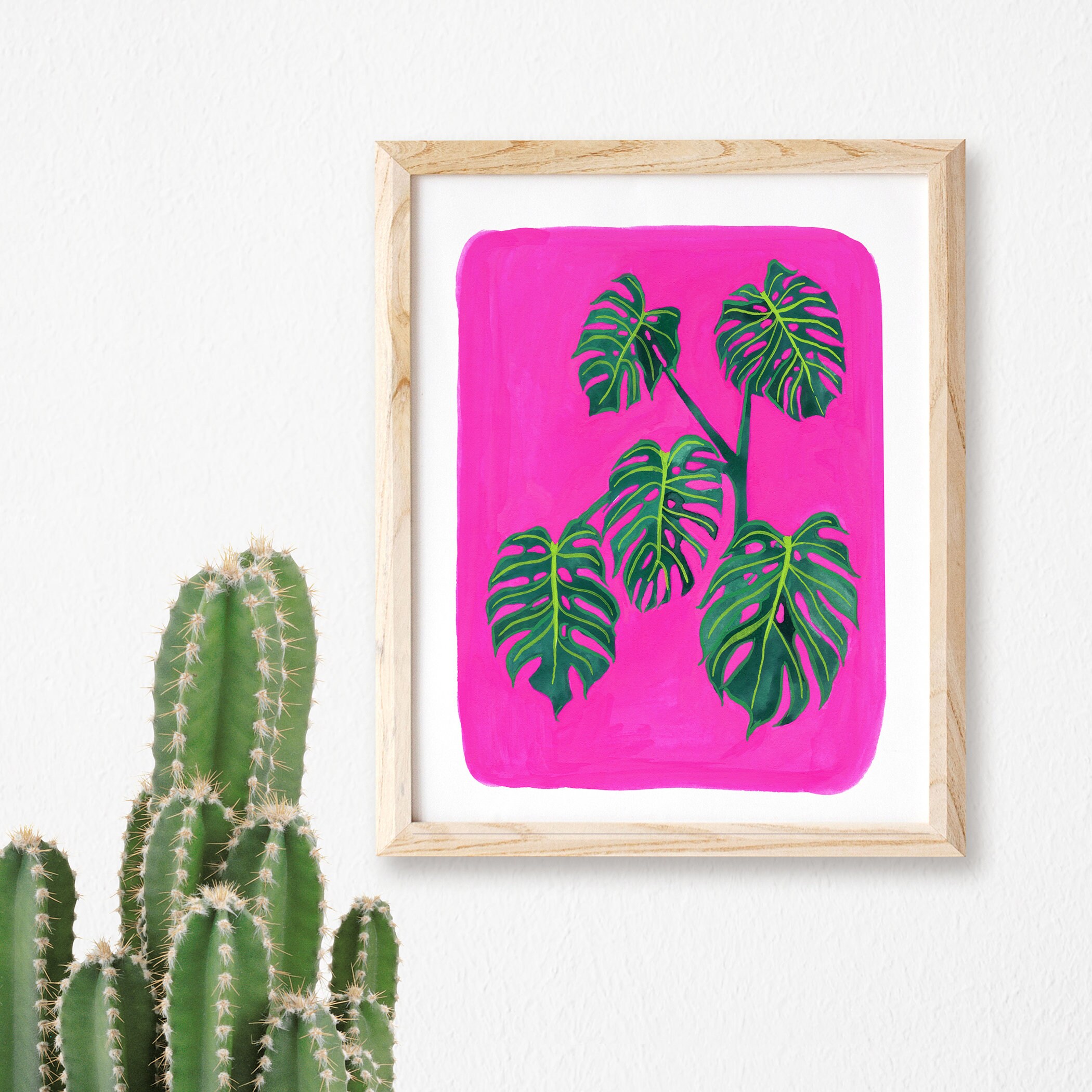 Monstera Leaf Watercolor Print - Etsy