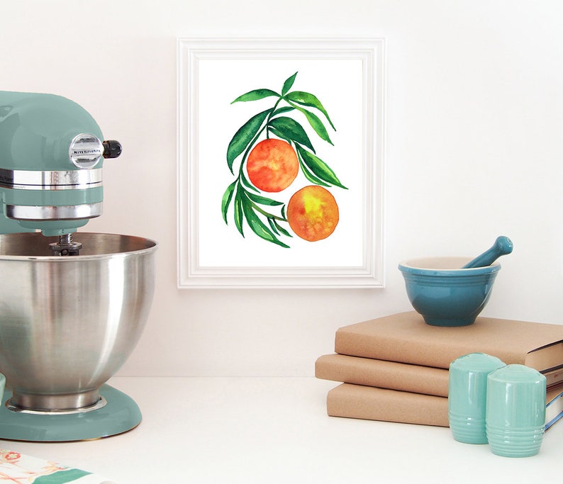 Orange Watercolor Print | Etsy