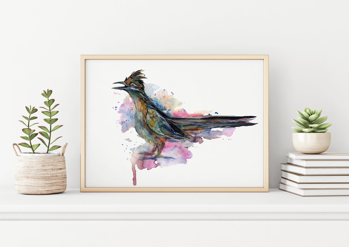 Roadrunner Watercolor Print | Etsy