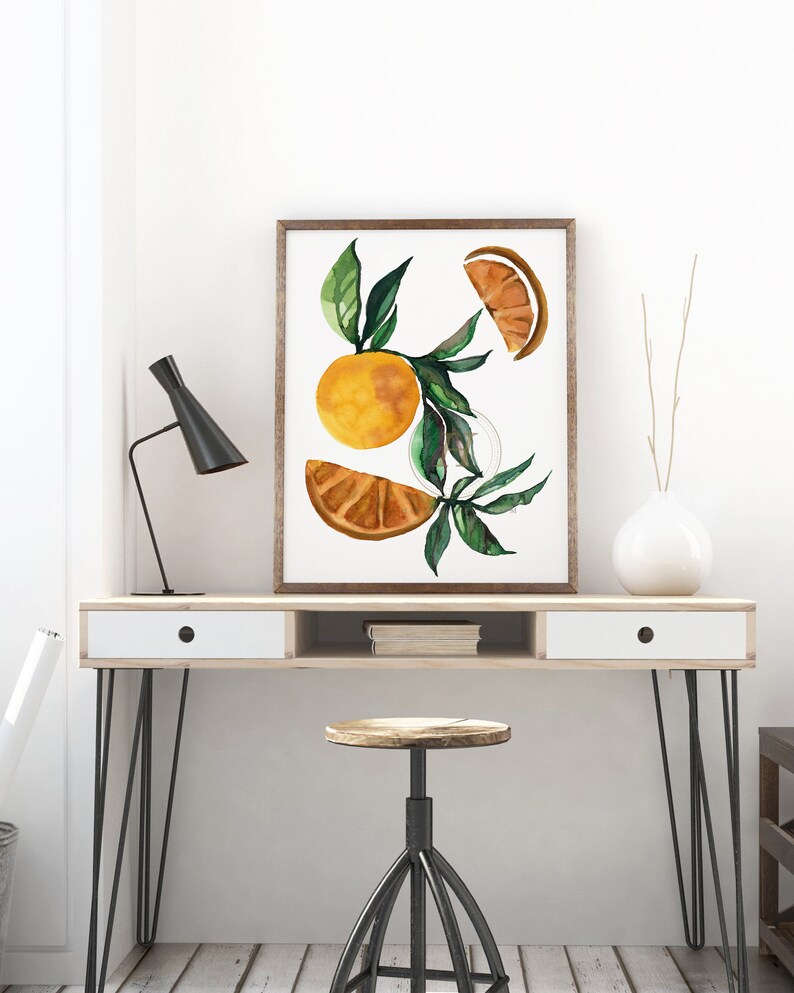 Orange Watercolor Print by Hippiehoppy | Etsy