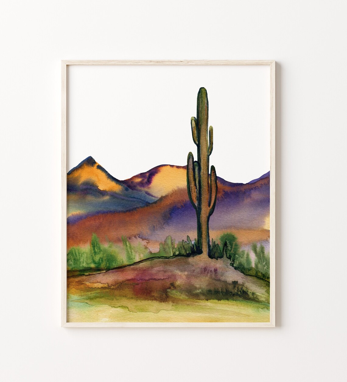 Arizona Desert Watercolor Print | Etsy