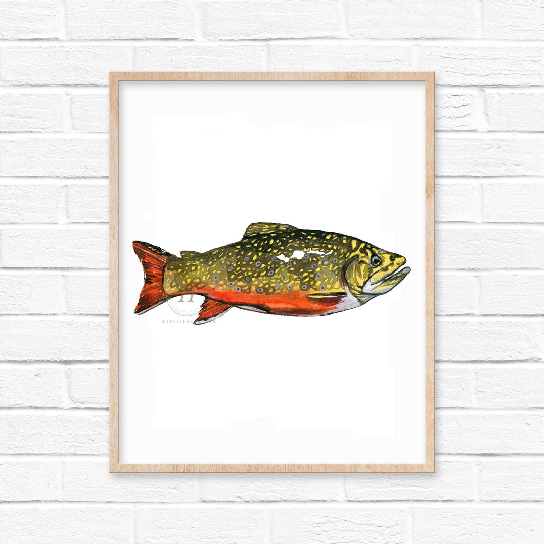 BROOK TROUT Watercolor by Crystal Cortez - Etsy