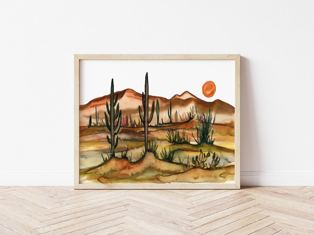 Arizona Desert Watercolor Print - Etsy