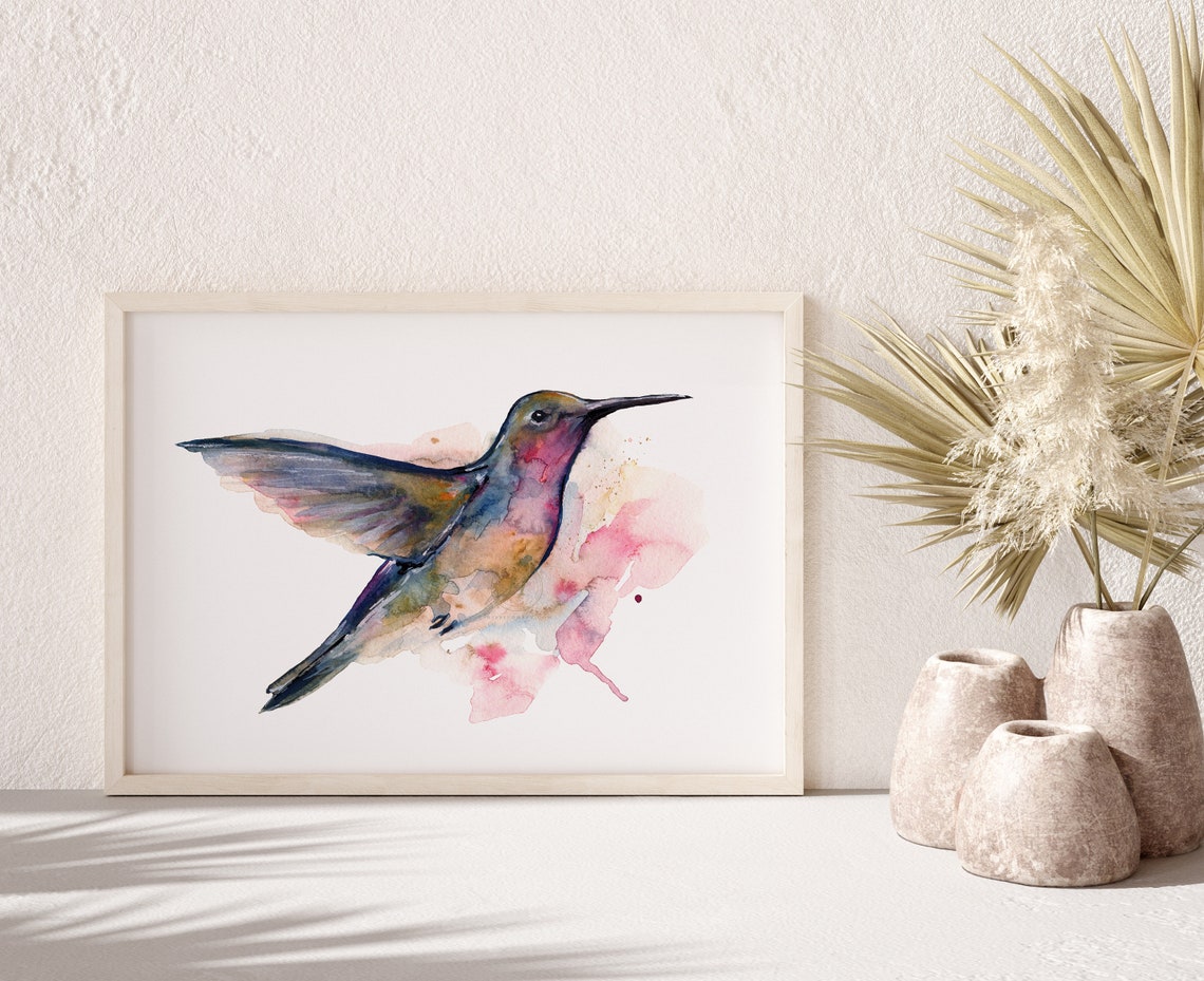 Hummingbird Watercolor Print - Etsy