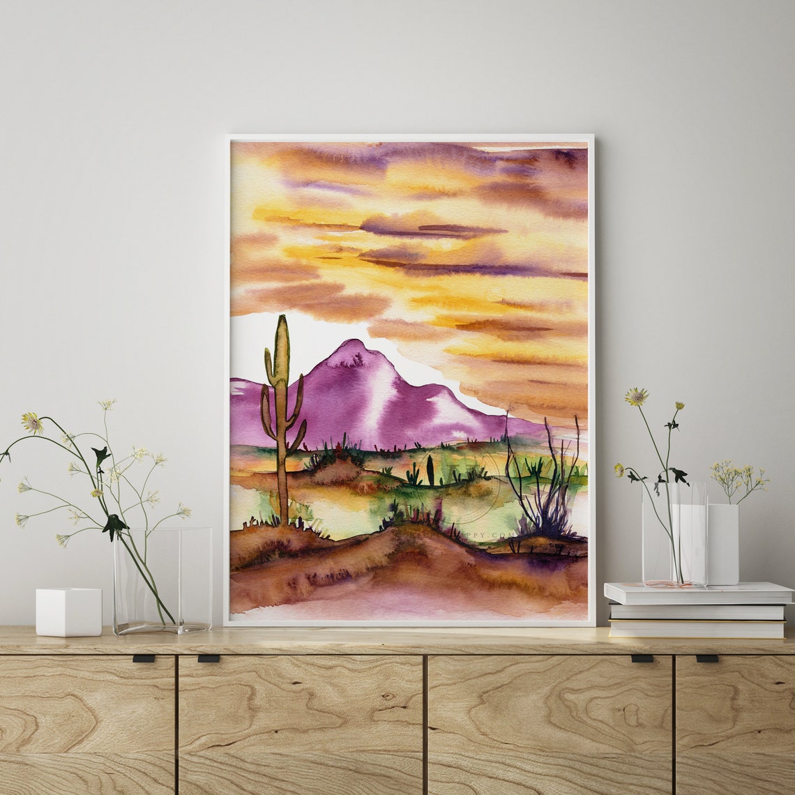 Arizona Desert Watercolor Print - Etsy