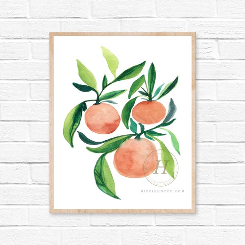 Orange Watercolor Print | Etsy