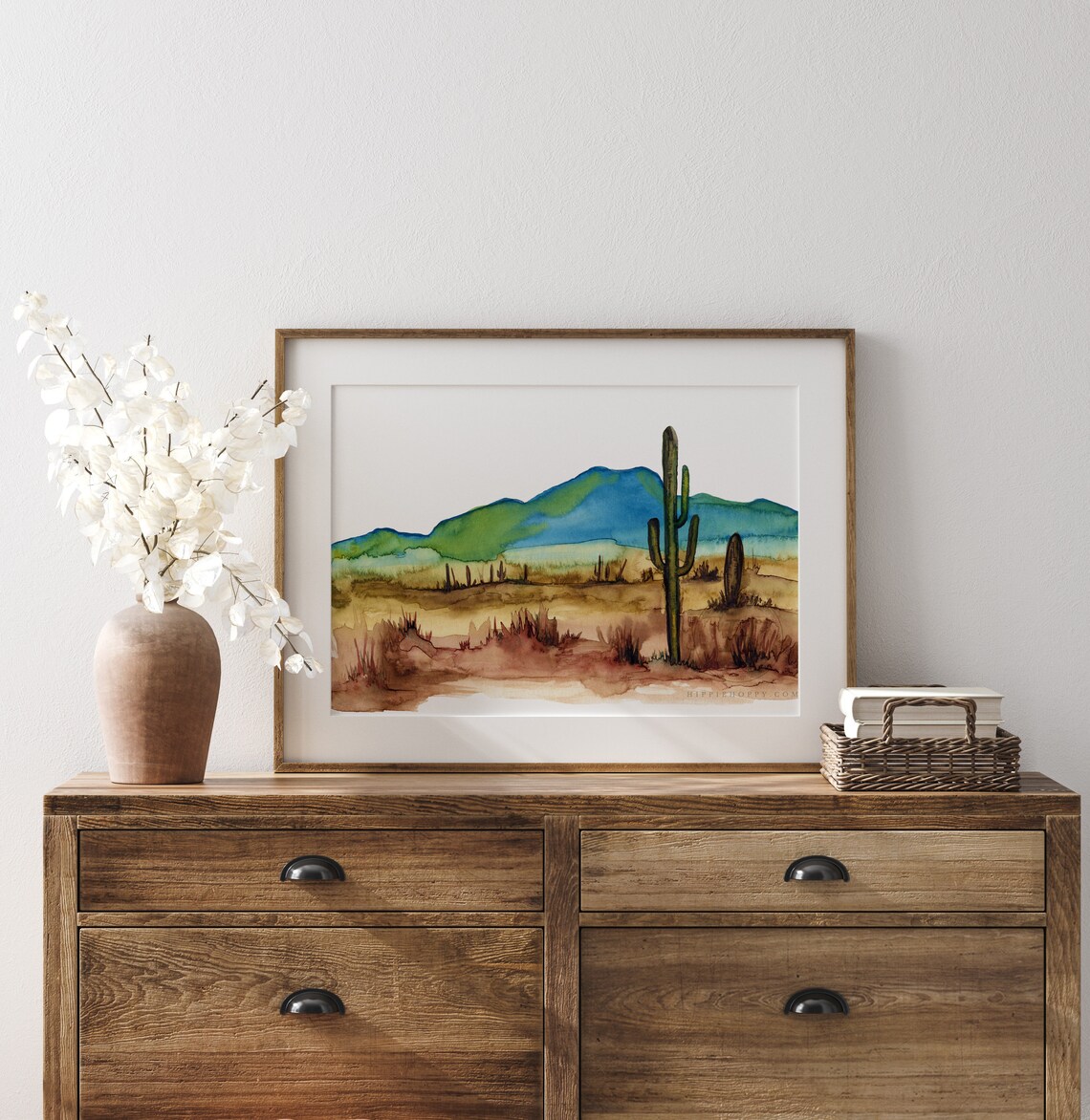 Arizona Desert Watercolor Print by Hippiehoppy - Etsy