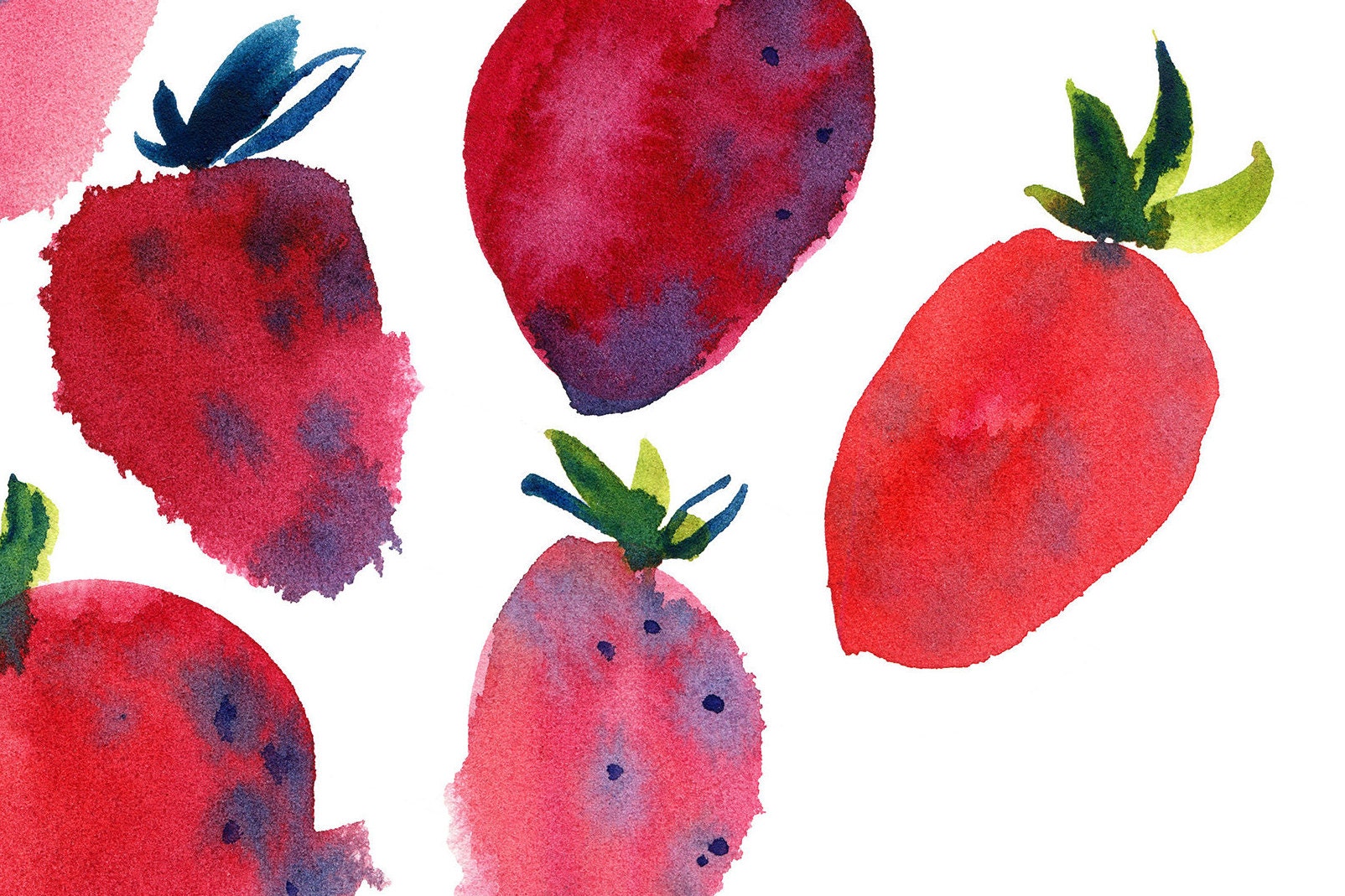 Watercolor Strawberry Print | Etsy