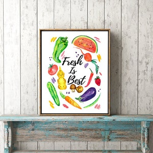 Watercolor Food Print - Etsy