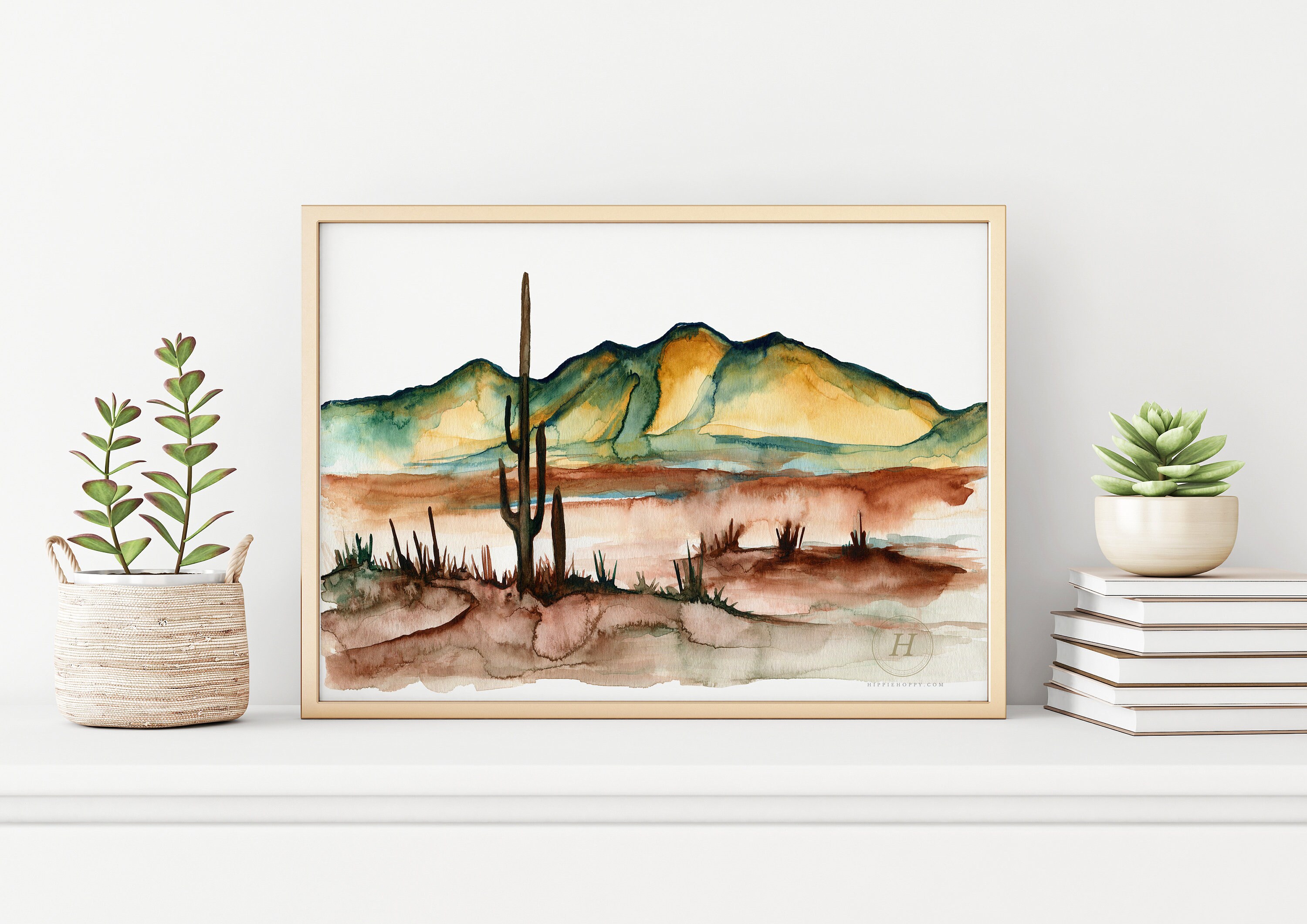 Arizona Desert Watercolor Print | Etsy