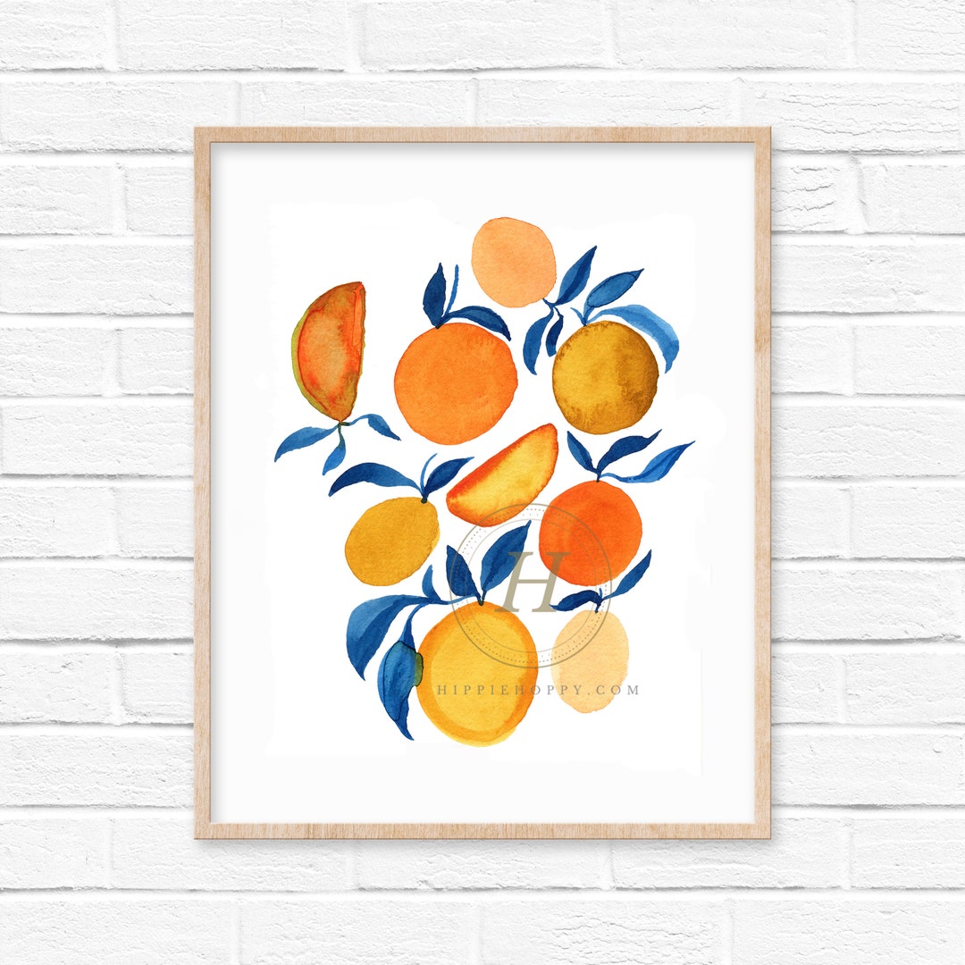 Orange Watercolor Art Print by Hippiehoppy - Etsy