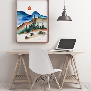 Desert Wall Art Watercolor Print - Etsy