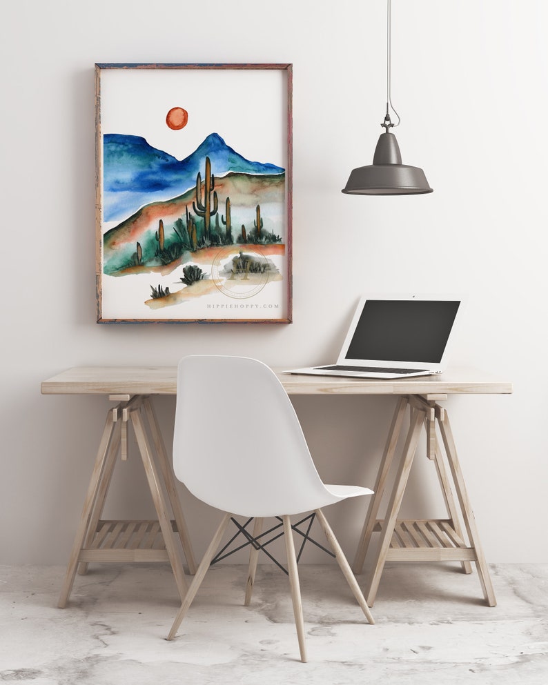 Desert Wall Art Watercolor Print - Etsy