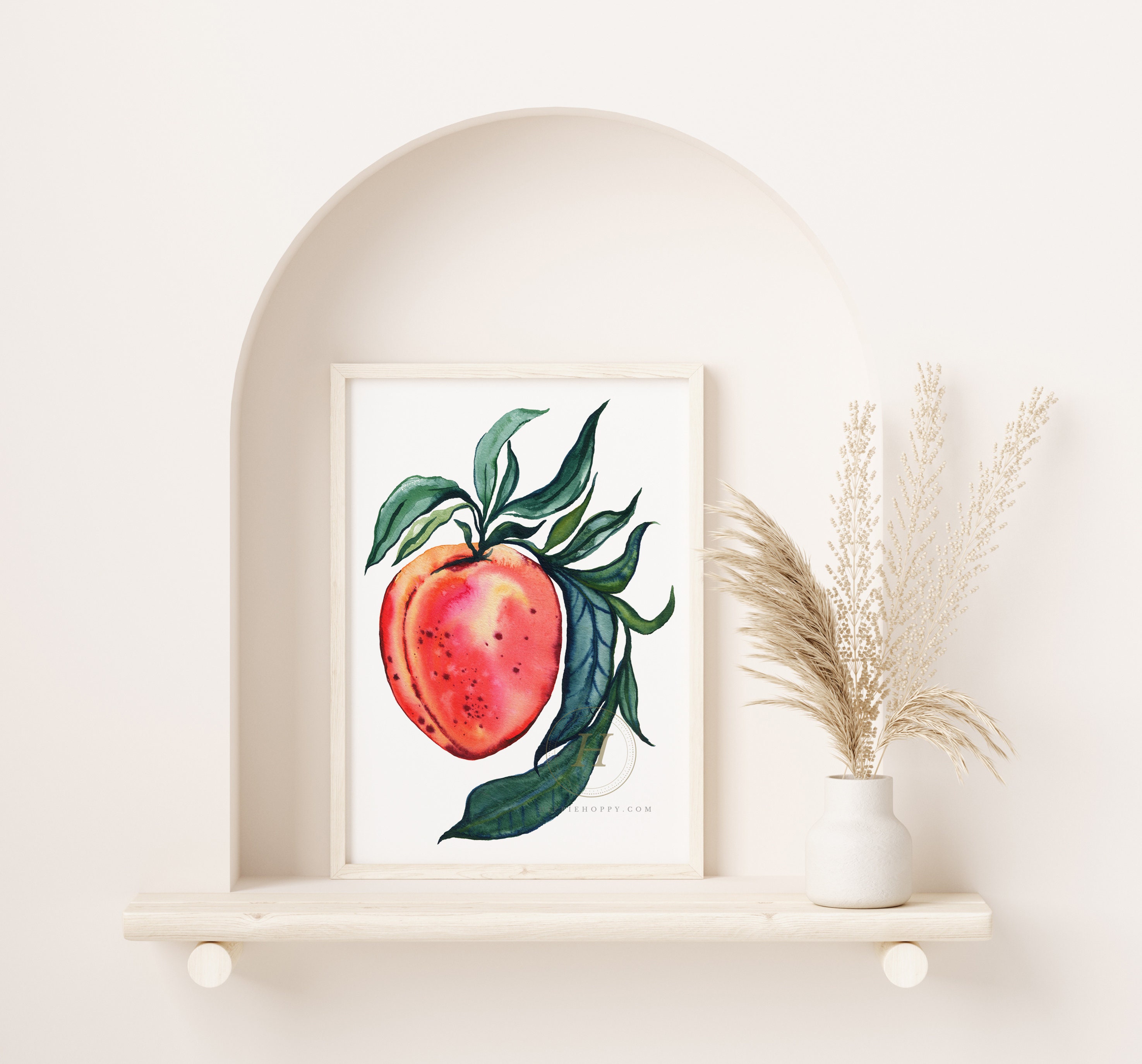 Peaches Watercolor Art Print - Etsy