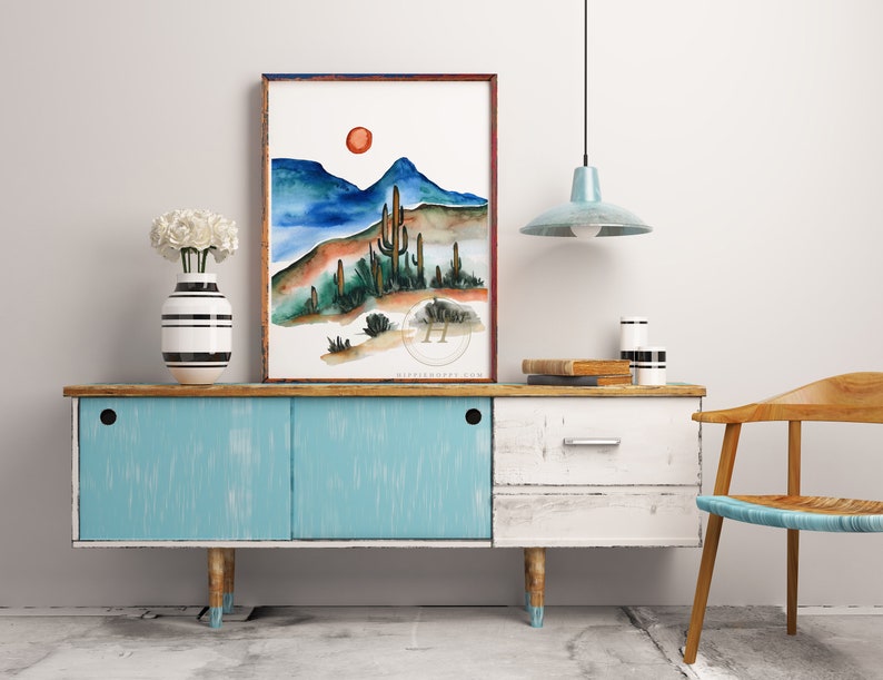 Desert Wall Art Watercolor Print - Etsy