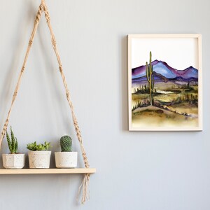 Desert Watercolor Print Wall Decor by Hippiehoppy - Etsy