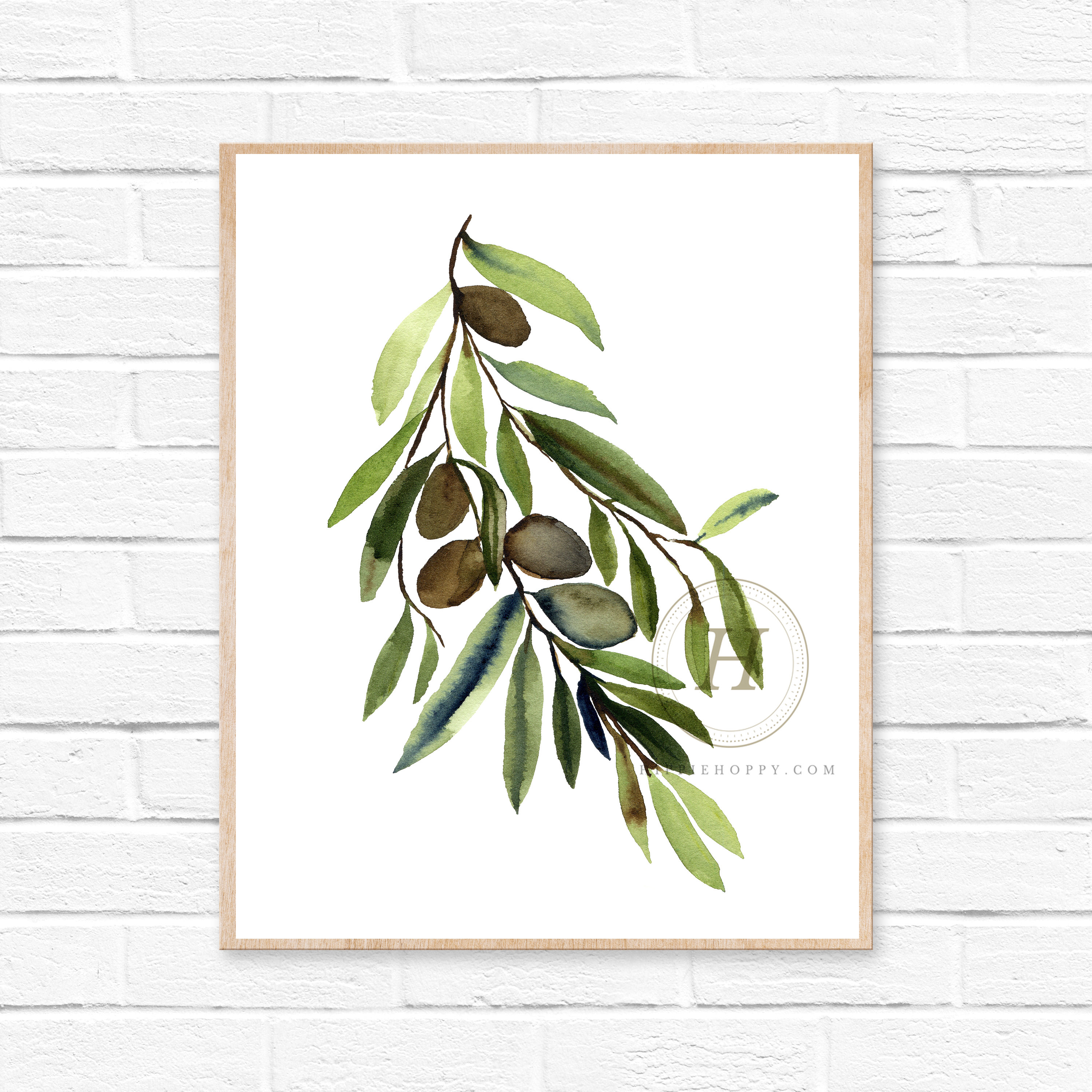 Olive Branch Set of 4 Watercolor Prints | Etsy