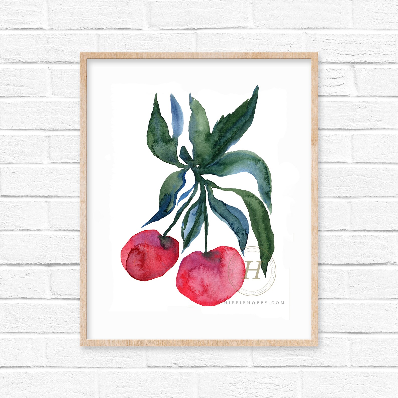Cherry Watercolor Print | Etsy