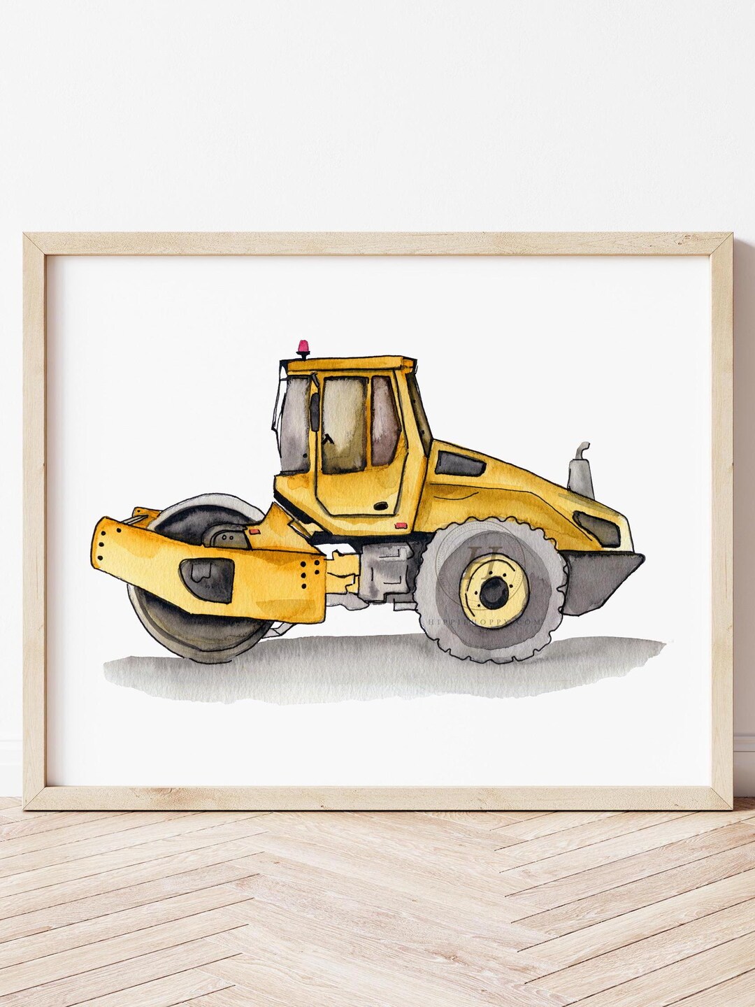 Steam Roller, Truck Decor, Construction Vehicle Art, Boys Room Art ...