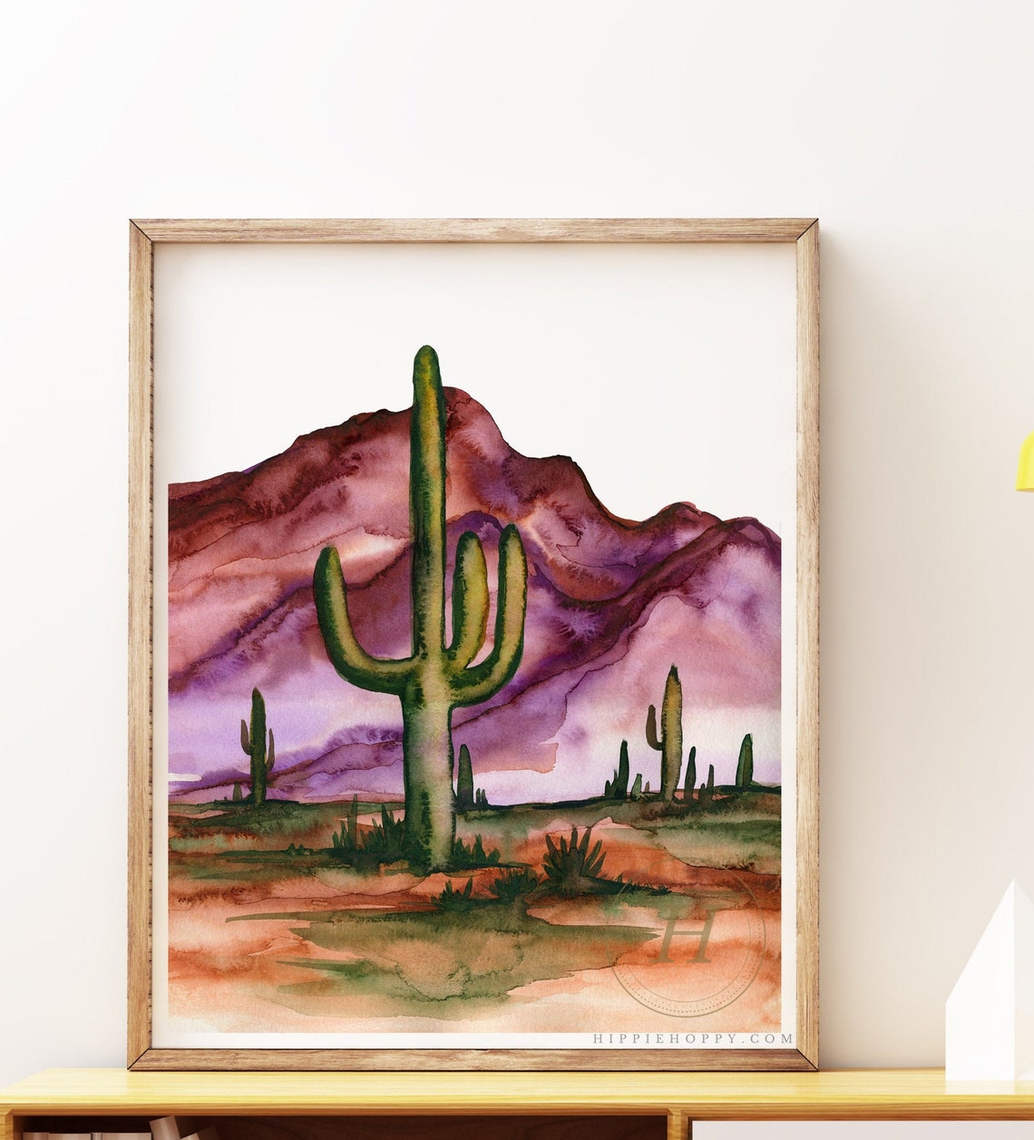 Arizona Desert Watercolor Print by Hippiehoppy - Etsy