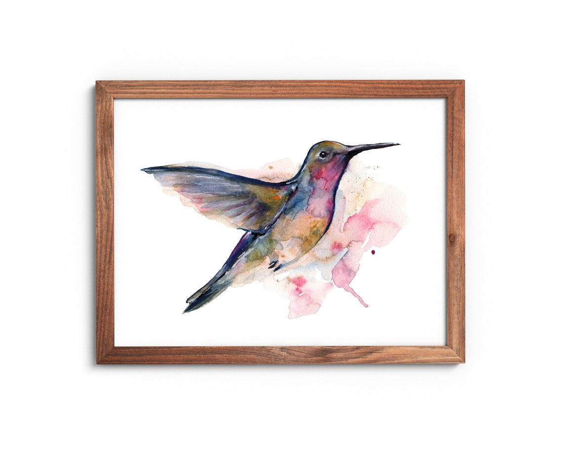 Hummingbird Watercolor Print - Etsy