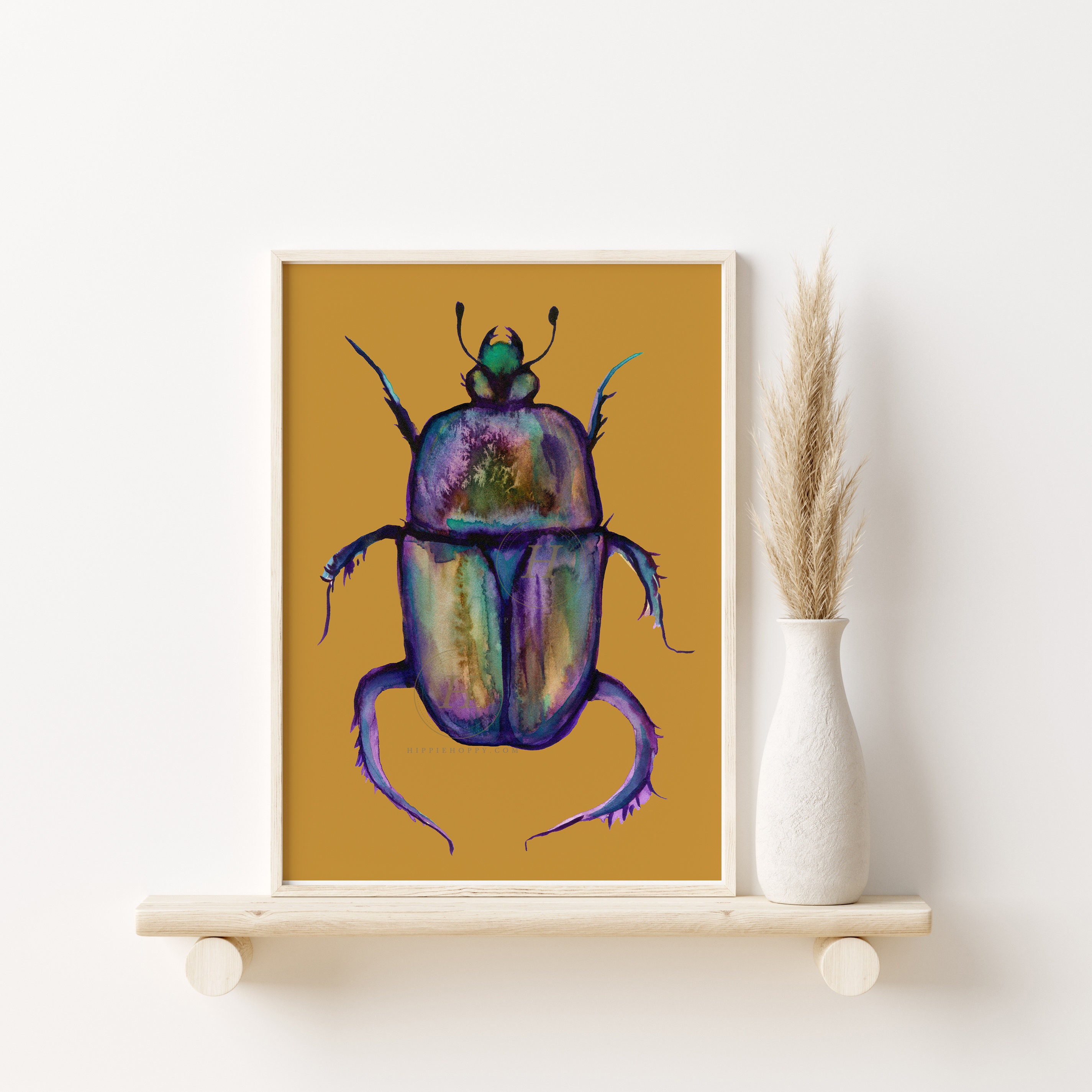 Beetle Bug Watercolor Painting Print - Etsy